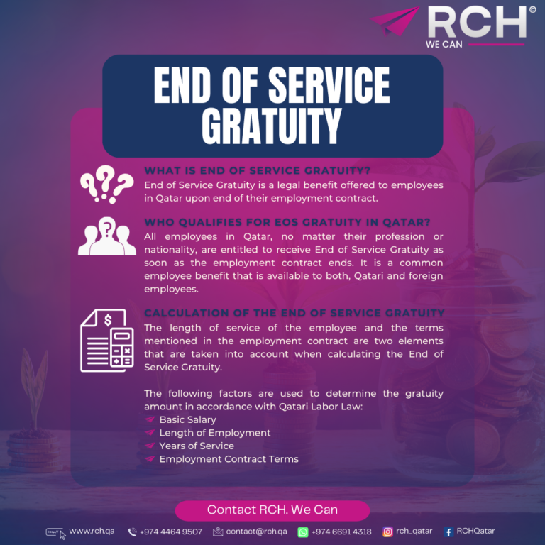 End of Service Gratuity in Qatar | RCH PRO Services